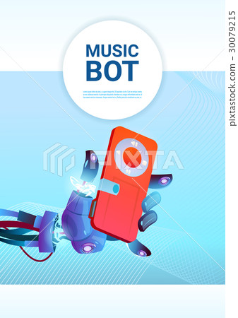 Chat Bot Music Robot Virtual Assistance Of Website - Stock Illustration ...