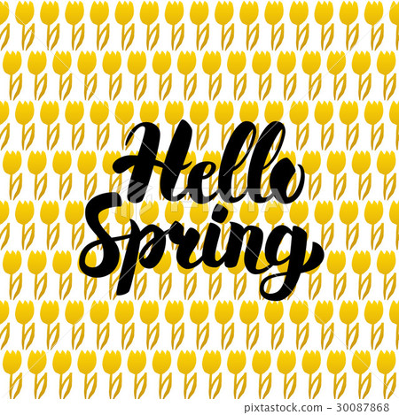 Hello Spring Postcard Design - Stock Illustration [30087868] - PIXTA