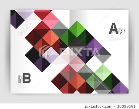 Vector square leaflet, business a4 print template - Stock Illustration ...