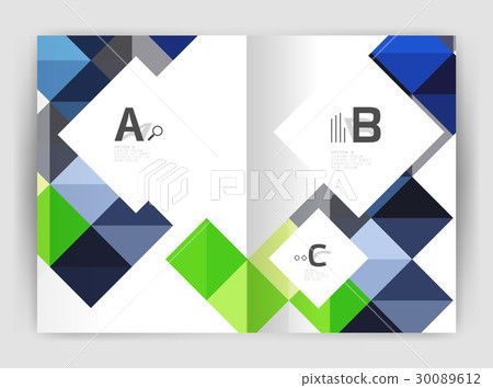 Vector square leaflet, business a4 print template - Stock Illustration ...