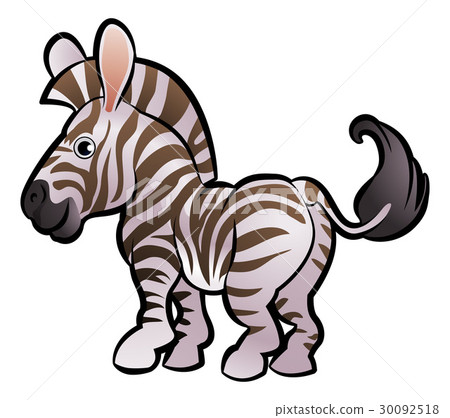Zebra Safari Animals Cartoon Character-插圖素材 [30092518] - PIXTA圖庫