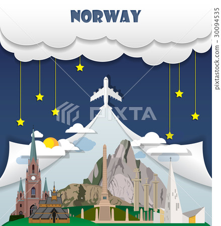 Norway Landmark Global Travel Infographic. - Stock Illustration ...