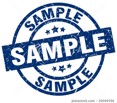sample blue round grunge stamp - Stock Illustration [30094598] - PIXTA