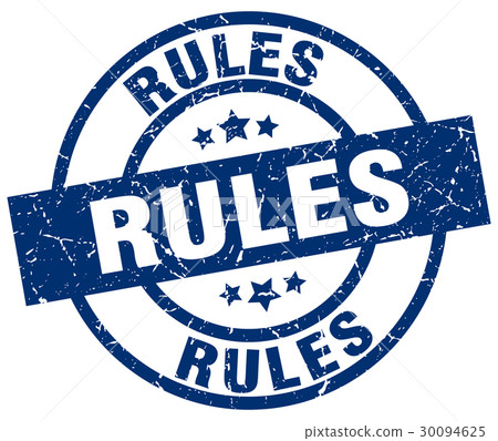 rules blue round grunge stamp - Stock Illustration [30094625] - PIXTA