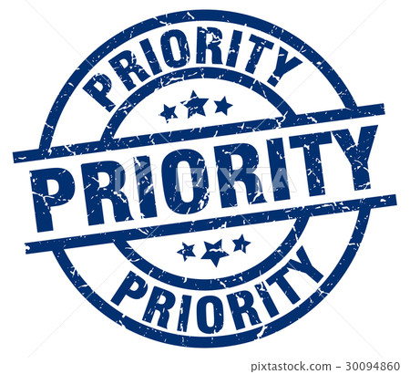 priority blue round grunge stamp - Stock Illustration [30094860] - PIXTA