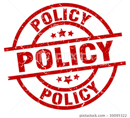 policy round red grunge stamp - Stock Illustration [30095322] - PIXTA