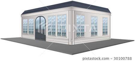 3D design for building with gray roof - Stock Illustration [30100788 ...