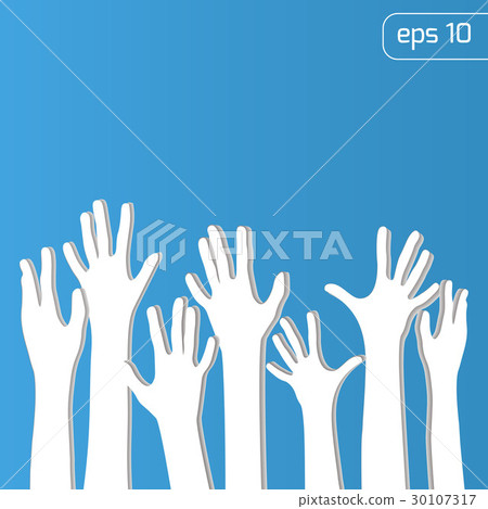 White hands up background - Stock Illustration [30107317] - PIXTA