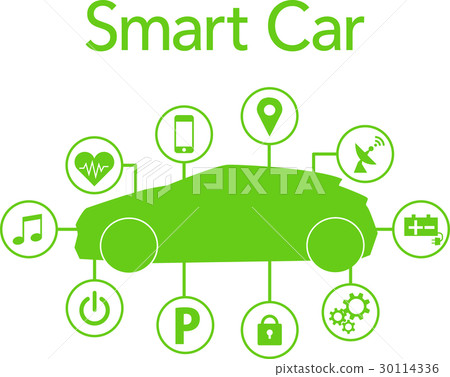 Smart car illustration - Stock Illustration [30114336] - PIXTA