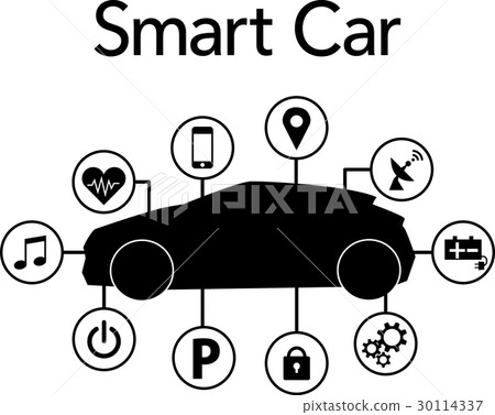 Smart car illustration - Stock Illustration [30114337] - PIXTA
