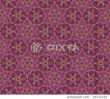 Oriental floral seamless pattern. Arabic flowers - Stock Illustration ...