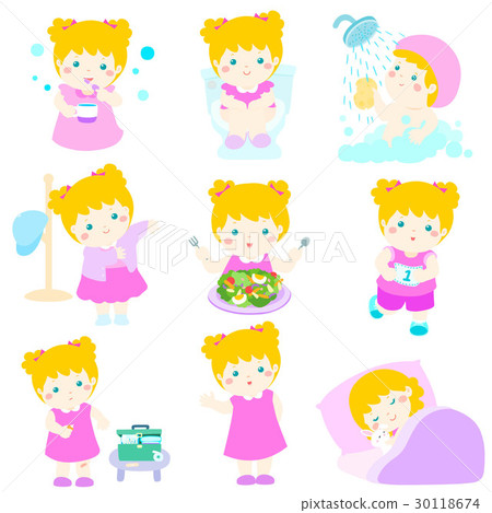 Healthy hygiene for girl cartoon vector - Stock Illustration [30118674 ...