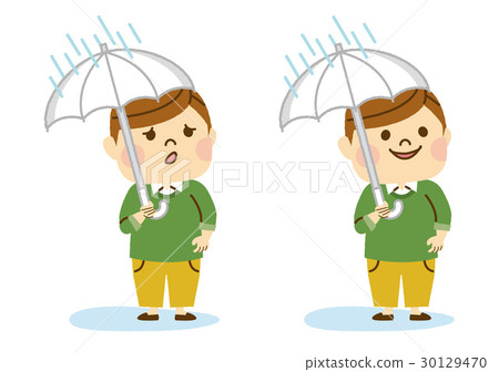 A man with an umbrella - Stock Illustration [30129470] - PIXTA