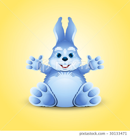 Blue little funny bunny - Stock Illustration [30133471] - PIXTA