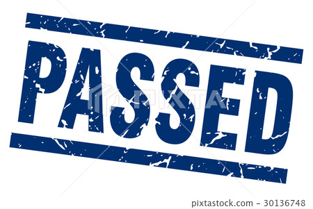 square grunge blue passed stamp - Stock Illustration [30136748] - PIXTA
