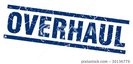 square grunge blue overhaul stamp - Stock Illustration [30136778] - PIXTA