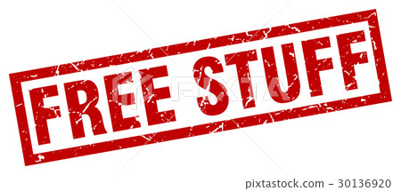 square grunge red free stuff stamp - Stock Illustration [30136920] - PIXTA