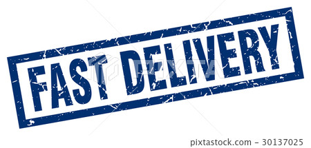 square grunge blue fast delivery stamp-插圖素材 [30137025] - PIXTA圖庫