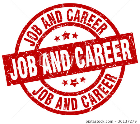 job and career round red grunge stamp - Stock Illustration [30137279 ...