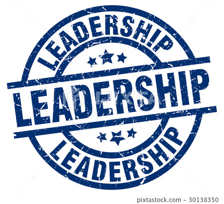 leadership blue round grunge stamp - Stock Illustration [30138350] - PIXTA