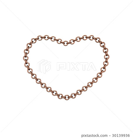 Copper chain. Isolated on white background. - Stock Illustration ...