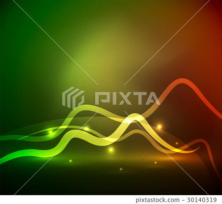 Glowing magic wave line with light effects in - Stock Illustration ...