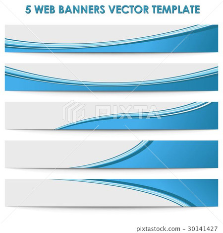 Set of 5 blue web business banners template - Stock Illustration ...