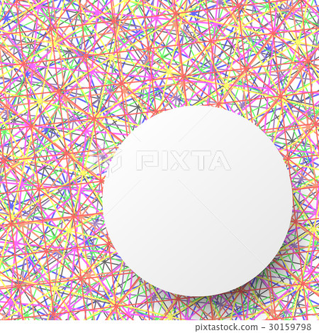 White circle template on colorful line background - Stock Illustration ...