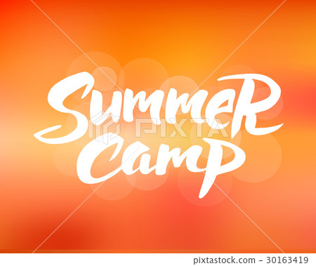 Summer camp hand drawn brush lettering - Stock Illustration [30163419 ...