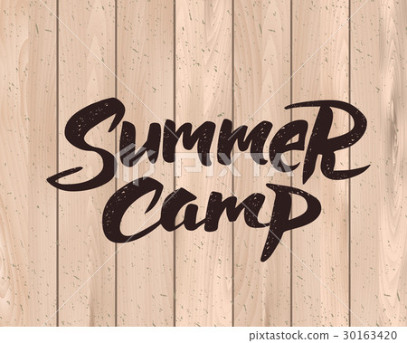 Summer camp hand drawn brush lettering - Stock Illustration [30163420 ...