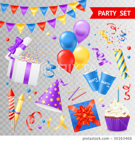 Party Transparent Set - Stock Illustration [30163468] - PIXTA