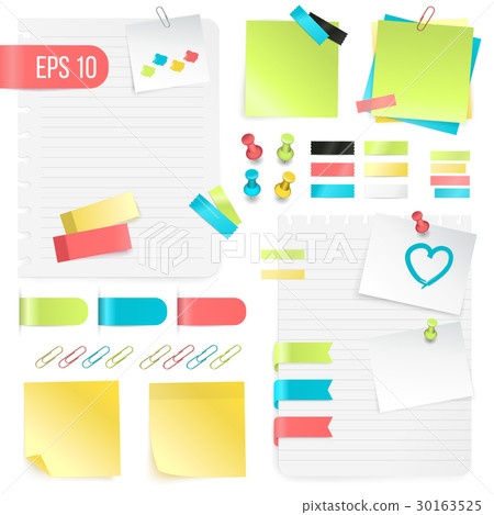 Colorful Paper Notes Set - Stock Illustration [30163525] - PIXTA