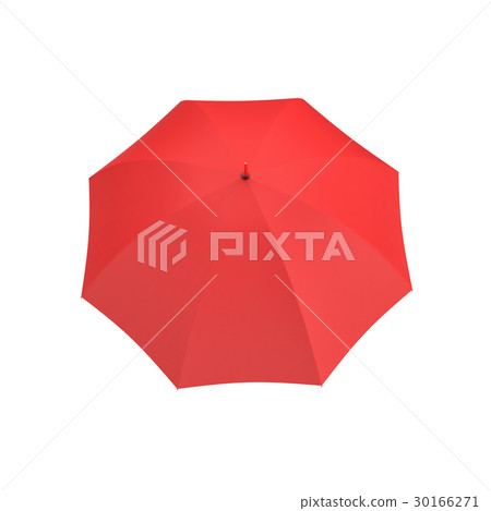 3d rendering of an open red umbrella isolated on - Stock Illustration ...