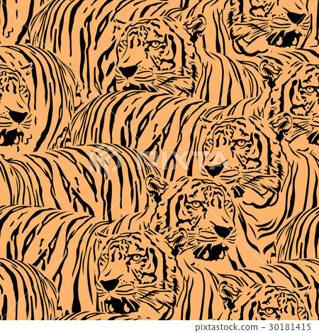 Abstract Tiger seamless pattern. - Stock Illustration [30181415] - PIXTA