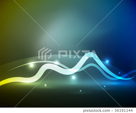 Glowing magic wave line with light effects in - Stock Illustration ...