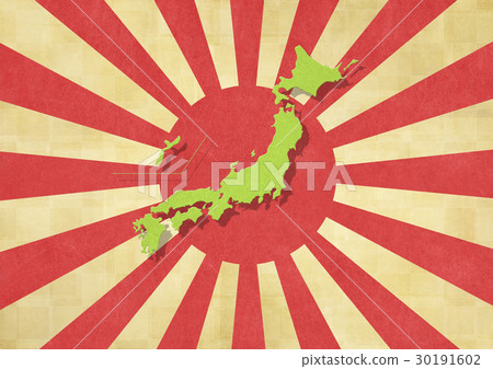 Background material feeling Japanese Asahi Flag... - Stock Illustration ...