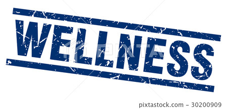 square grunge blue wellness stamp - Stock Illustration [30200909] - PIXTA