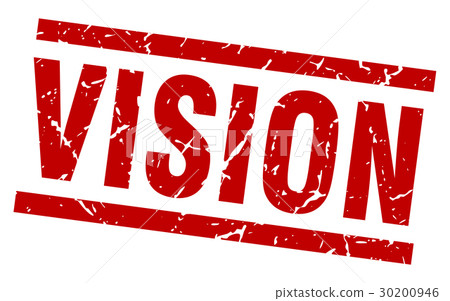 square grunge red vision stamp - Stock Illustration [30200946] - PIXTA