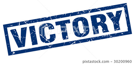 square grunge blue victory stamp-插圖素材 [30200960] - PIXTA圖庫
