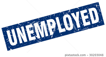 square grunge blue unemployed stamp - Stock Illustration [30203048] - PIXTA