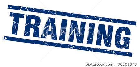 square grunge blue training stamp - Stock Illustration [30203079] - PIXTA