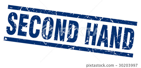 square grunge blue second hand stamp - Stock Illustration [30203997 ...