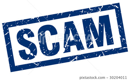 square grunge blue scam stamp - Stock Illustration [30204011] - PIXTA