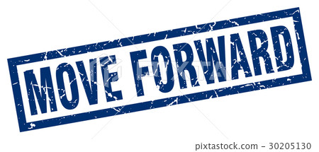 square grunge blue move forward stamp - Stock Illustration [30205130 ...