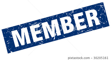 square grunge blue member stamp - Stock Illustration [30205161] - PIXTA
