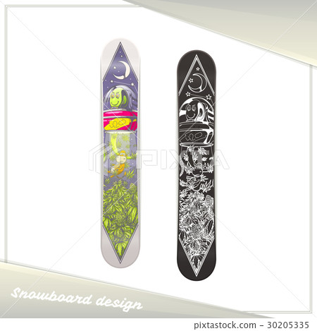 Alien Snowboard Design - Stock Illustration [30205335] - PIXTA