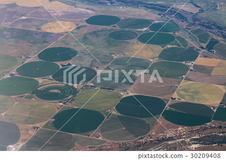 Photographed a vast farmland in America from an... - Stock Photo ...