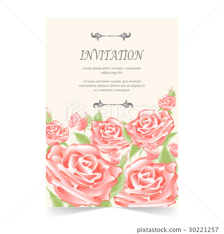 Invitation card, wedding card on beige background - Stock Illustration ...