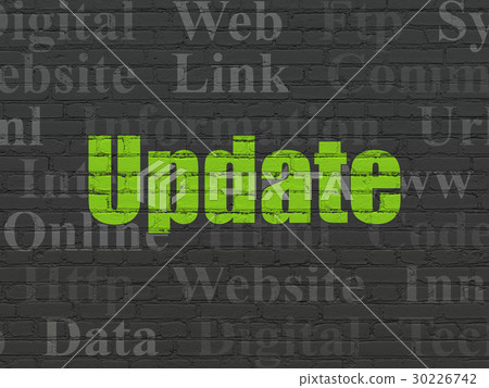 Web design concept: Update on wall background - Stock Illustration ...