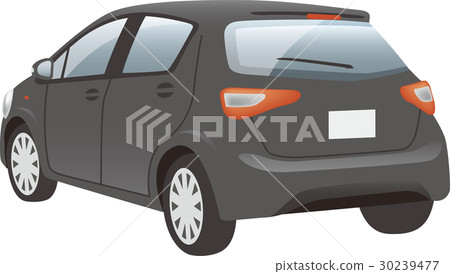 Car rear diagonal (black) - Stock Illustration [30239477] - PIXTA